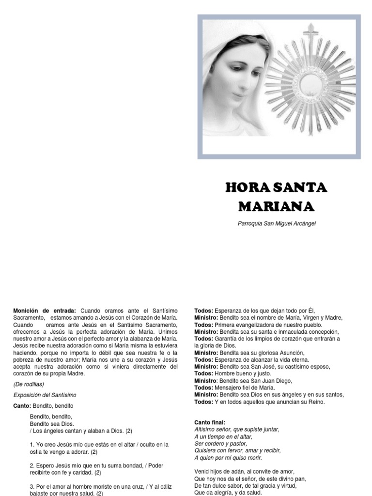 Hora Santa Mariana | PDF | eucaristía | María, madre de Jesús