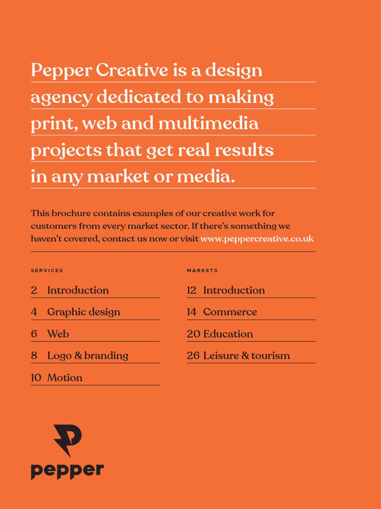Pepper Creative Brochure | PDF | Brand | Marketing