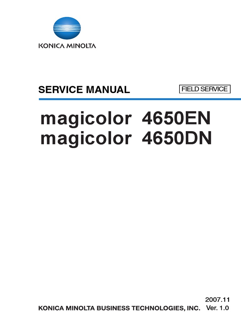 Konica - Minolta - Magicolor - 4650 - SM COMPLETO | PDF | Ac Power ...