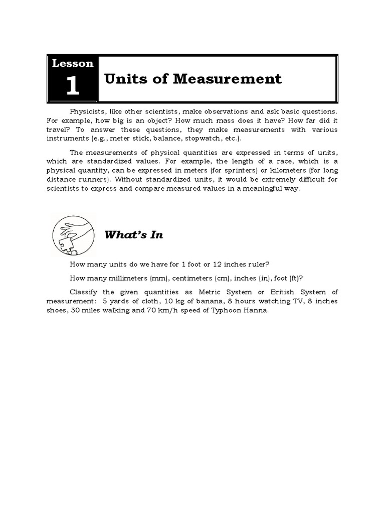 Understanding Units of Measurement: An Introduction to the ...