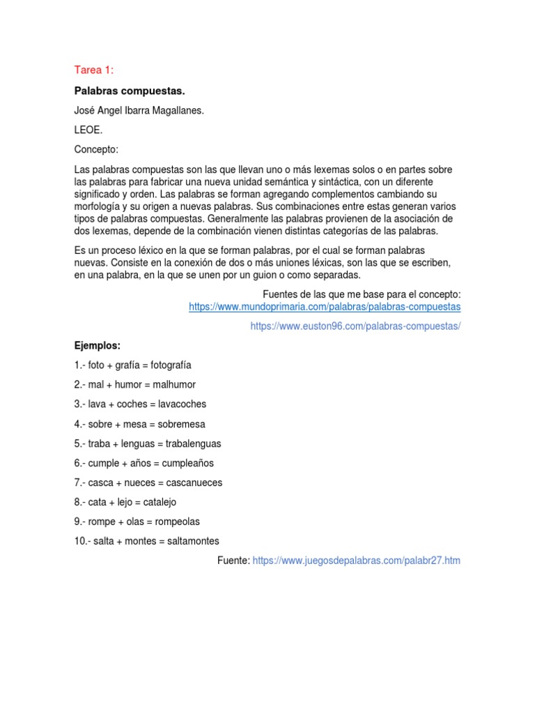 Palabras Complementarias | PDF