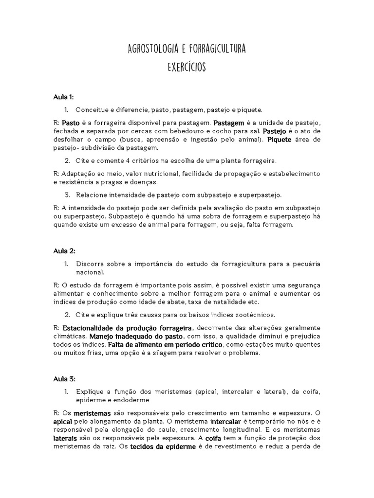 Fundamentos de Agrostologia e Forragicultura | PDF | Fertilizante | Raiz