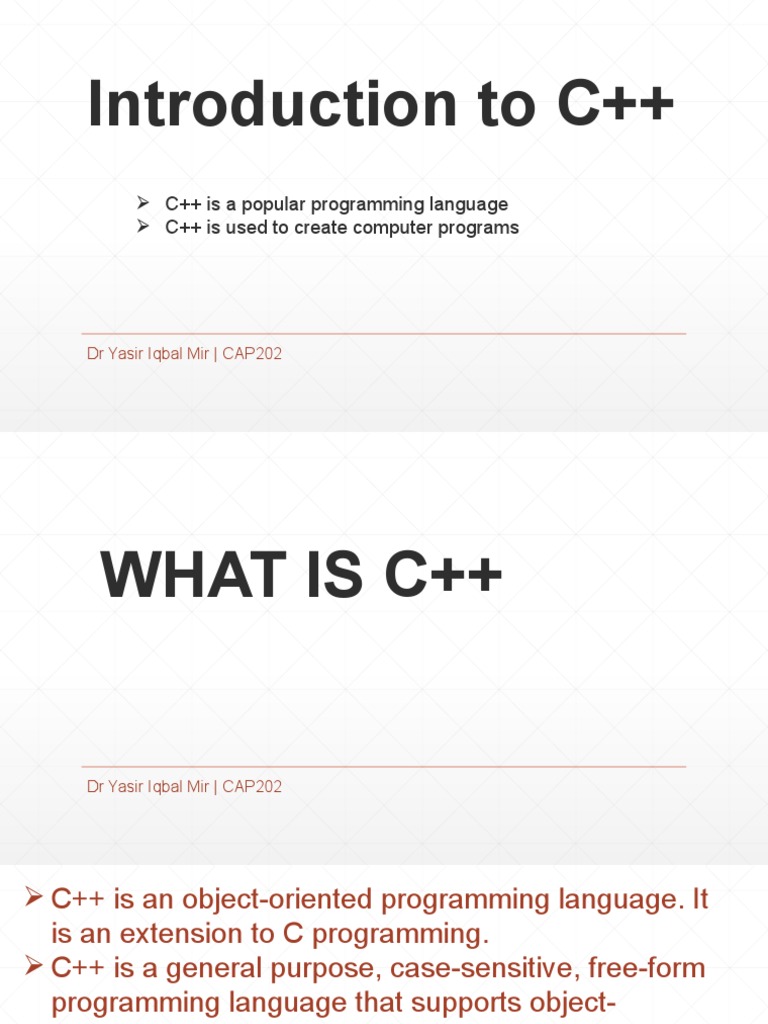 Intro | PDF | Object Oriented Programming | C++