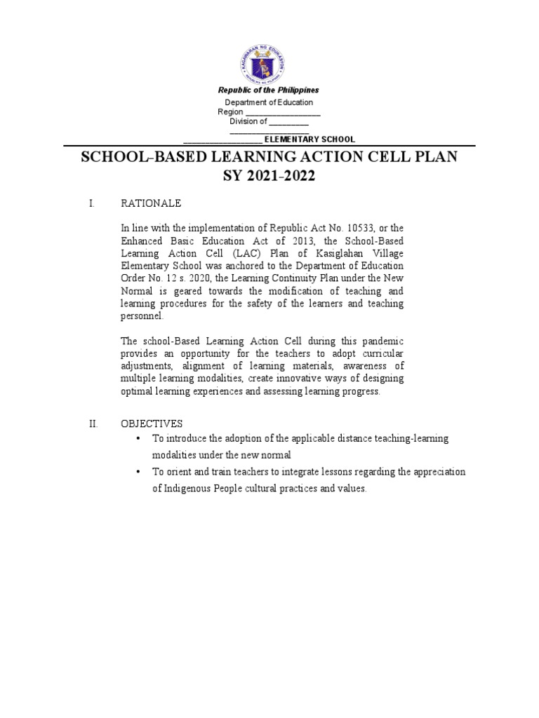 LAC - Plan - Indigenous People | PDF | Learning | Teachers