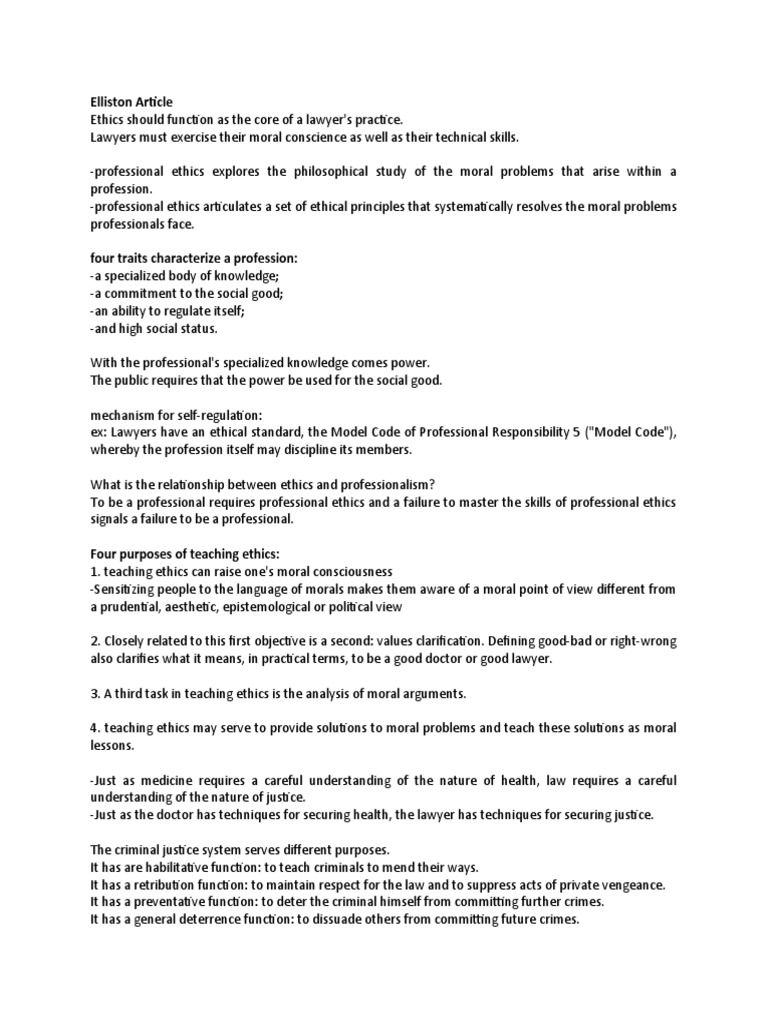The Role of Ethics in Legal Profession | PDF | Lawyer | Judge