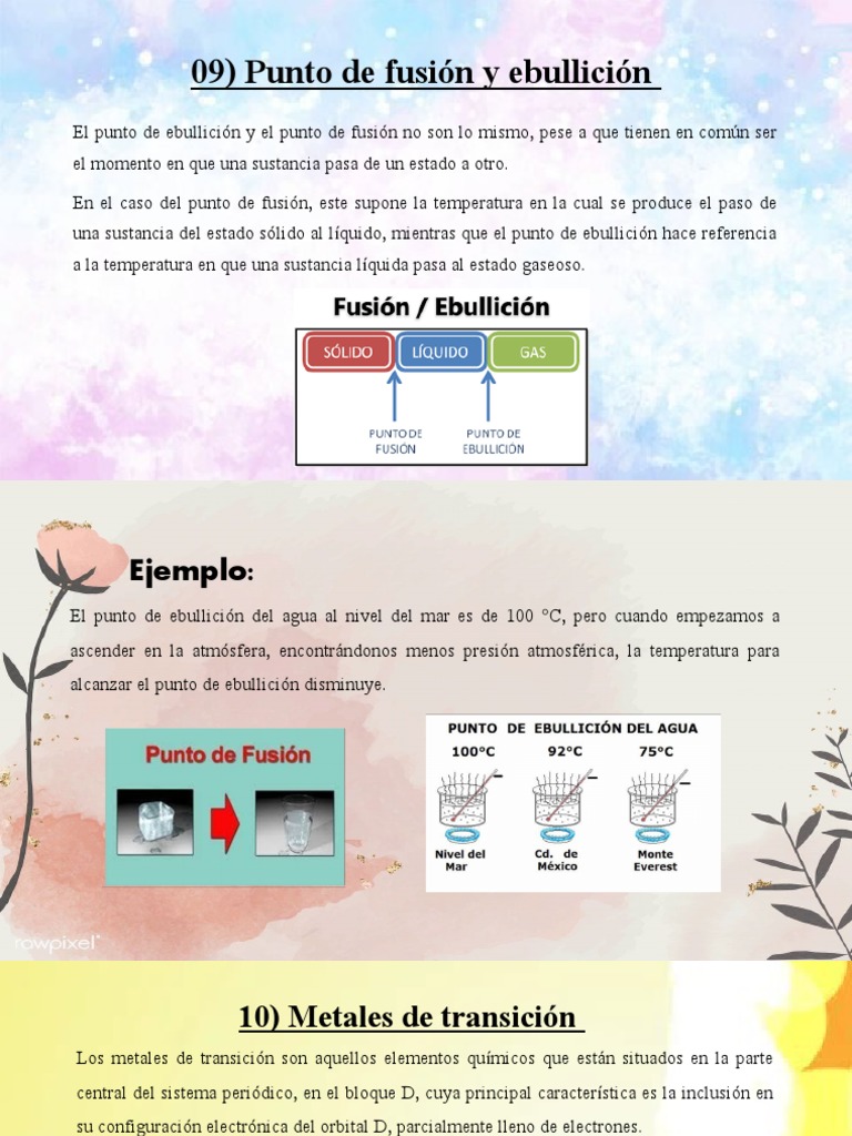 Punto de Fusión y Ebullición | PDF | Metales de transición | Ciencias ...