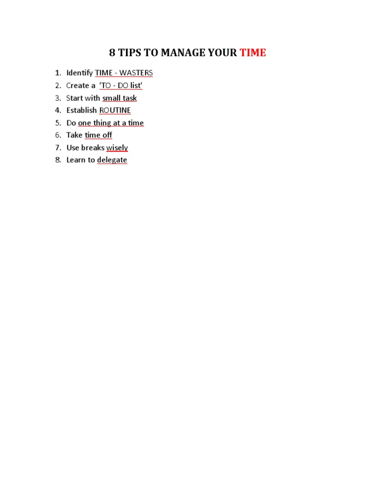 8 Tips To Manage Your Time | PDF | Career & Growth