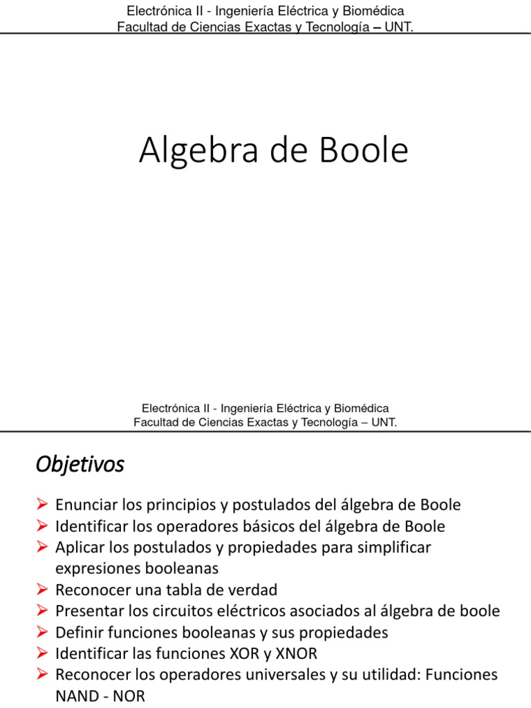 6-Álgebra de Boole | PDF | Álgebra de Boole | Enseñanza de matemática