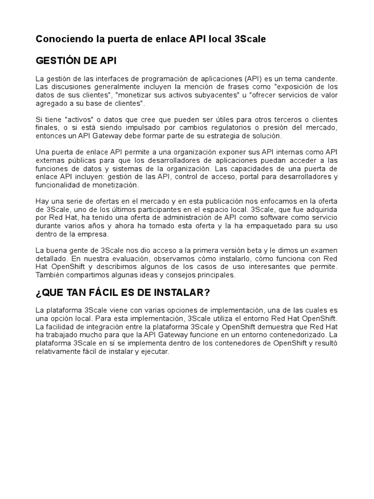 API 3scale | PDF | Internet de las Cosas | Software de la aplicacion