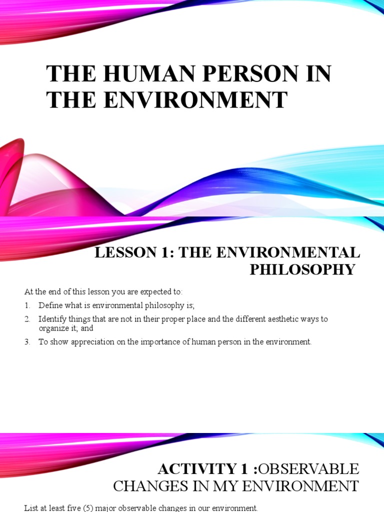 HUMAN PERSON ENVIRONMENT | PDF | Sustainability | Environmental Philosophy