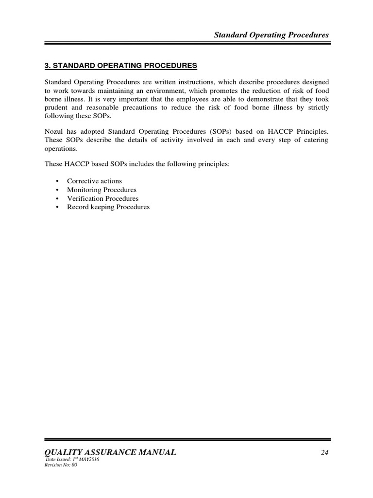 Section 4-1 SOP | PDF | Refrigerator | Foods