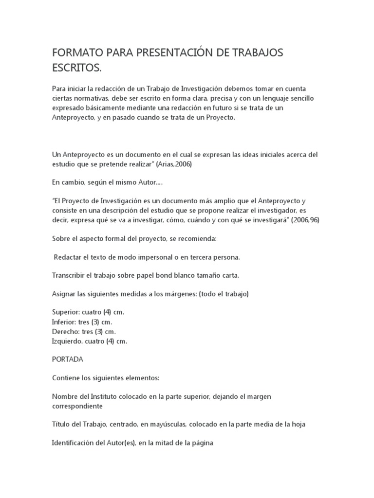 Formato para Presentación de Trabajos Escritos | PDF | Caso de carta | Verbo