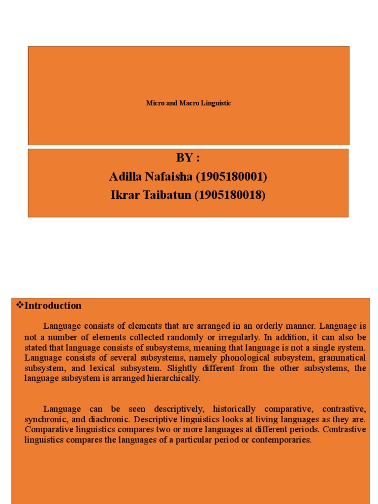 Presentation-Dilla and Ikrar | PDF | Linguistics | Cognitive Psychology