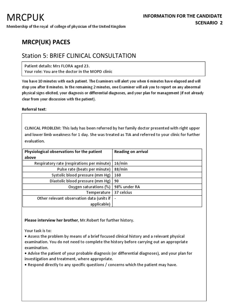 MRCP BCC 2 | PDF | Blood Pressure | Physical Examination