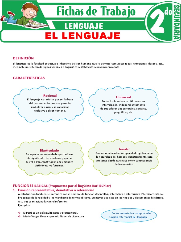 El Lenguaje para Segundo Grado de Secundaria | PDF | Comunicación | Lingüística