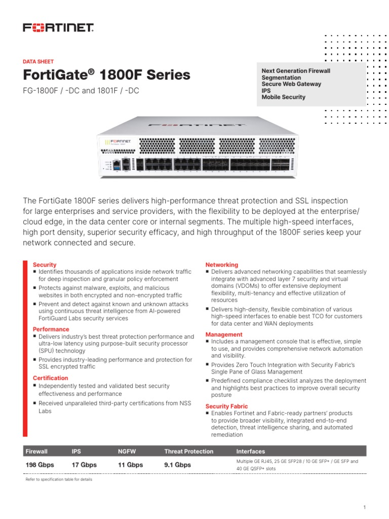 fortigate-1800f-series | PDF | Computer Network | Security