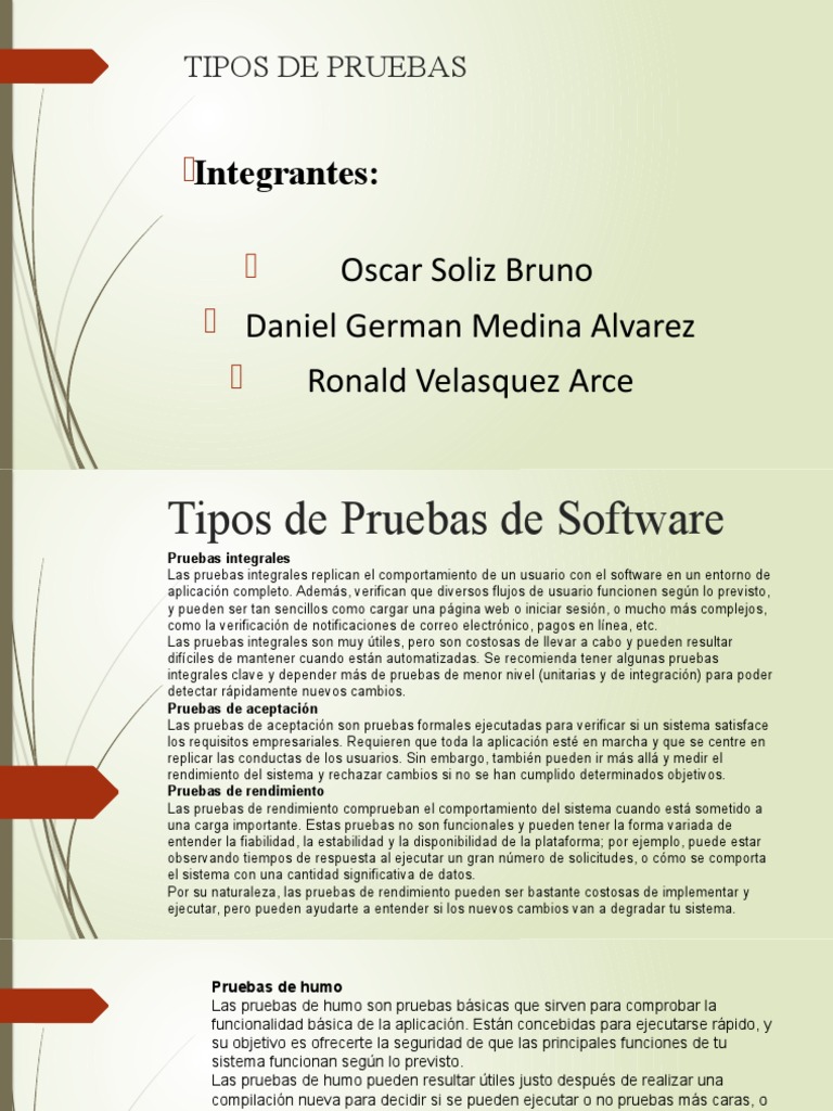 Tipos de Pruebas de Software Esenciales | PDF | Software | Software de ...