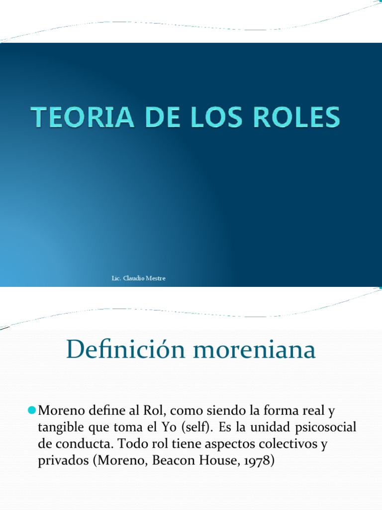Teoría de Los Roles | PDF | Ciencias del comportamiento | Ciencia cognitiva