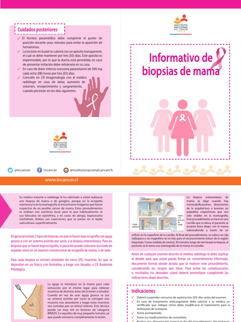 Folleto Biopsia Mamas | Descargar gratis PDF | Biopsia | Cáncer de mama