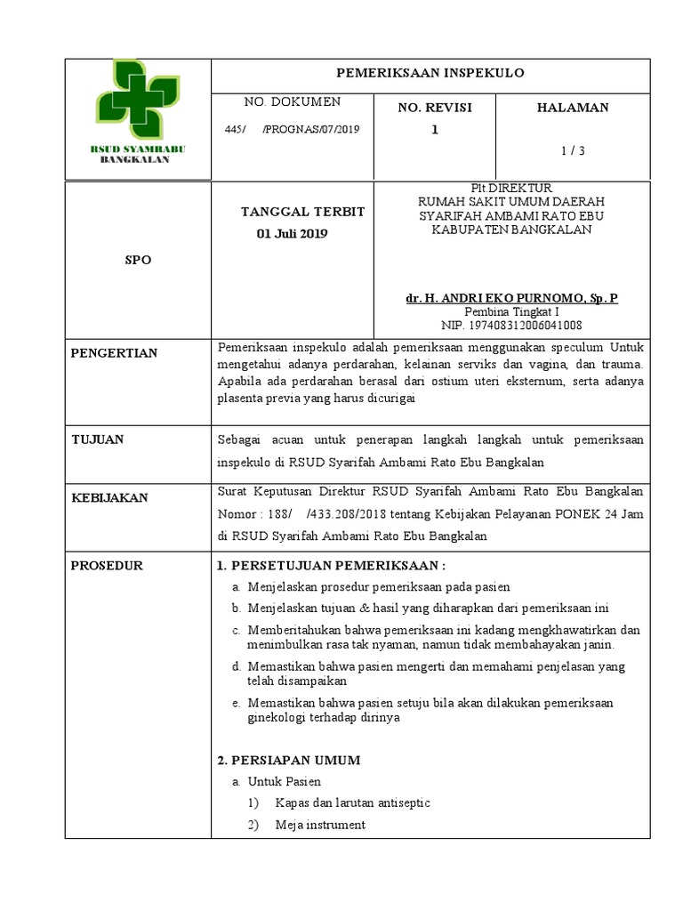 Spo Pemeriksaan Inspekulo | PDF