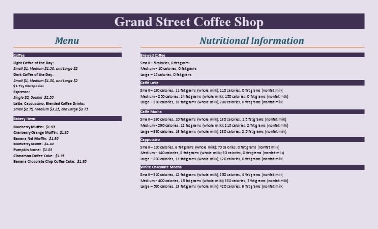 5-2 Coffee Shop Brochure | PDF | Coffee | Muffin