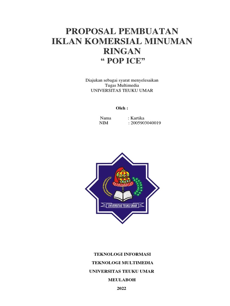 Proposal Iklan Komersial Pop Ice | PDF | Seni
