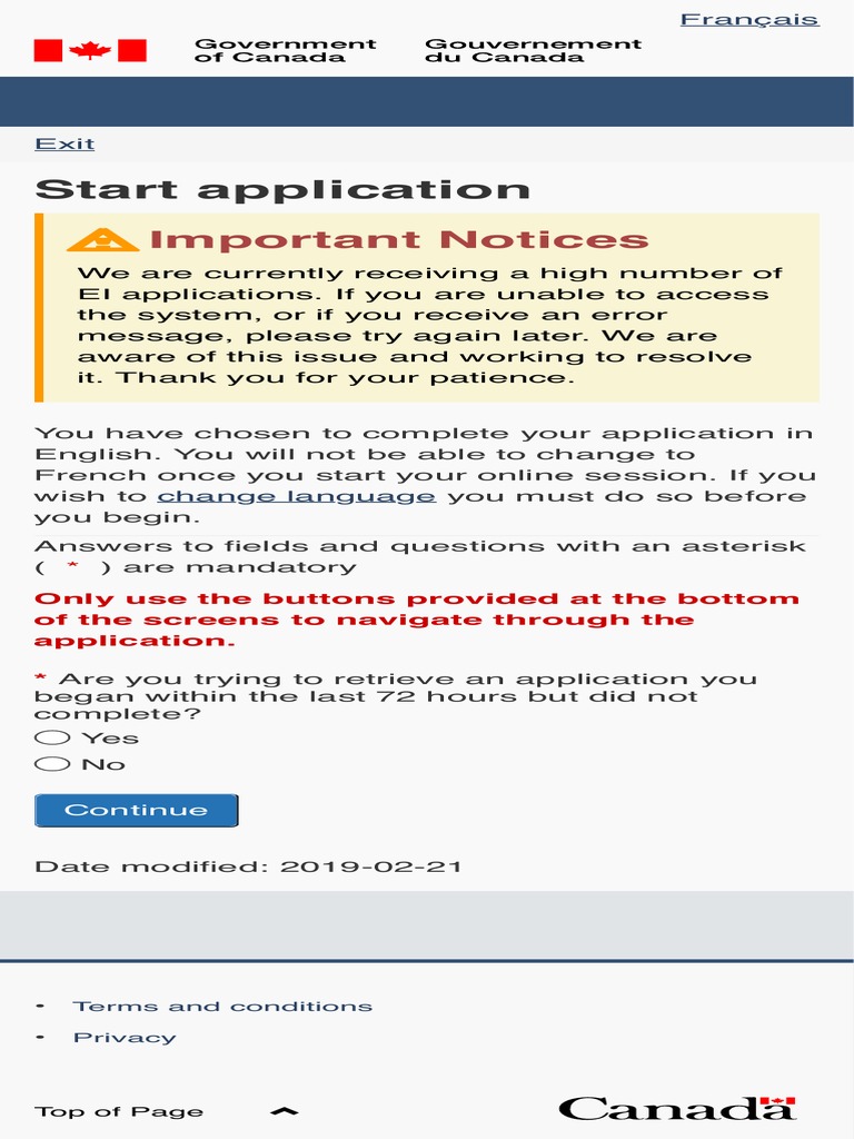 Application For Employment Insurance Benefits Online - Canada - Ca ...