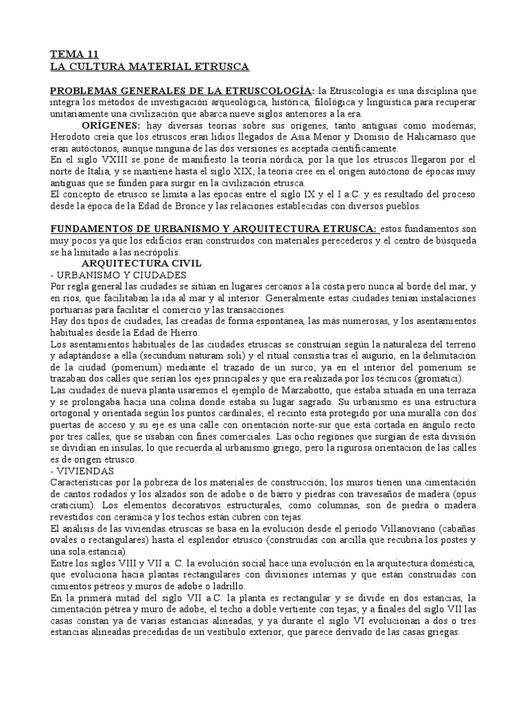 Cultura Material Etrusca: Urbanismo y Arquitectura | PDF | templo ...