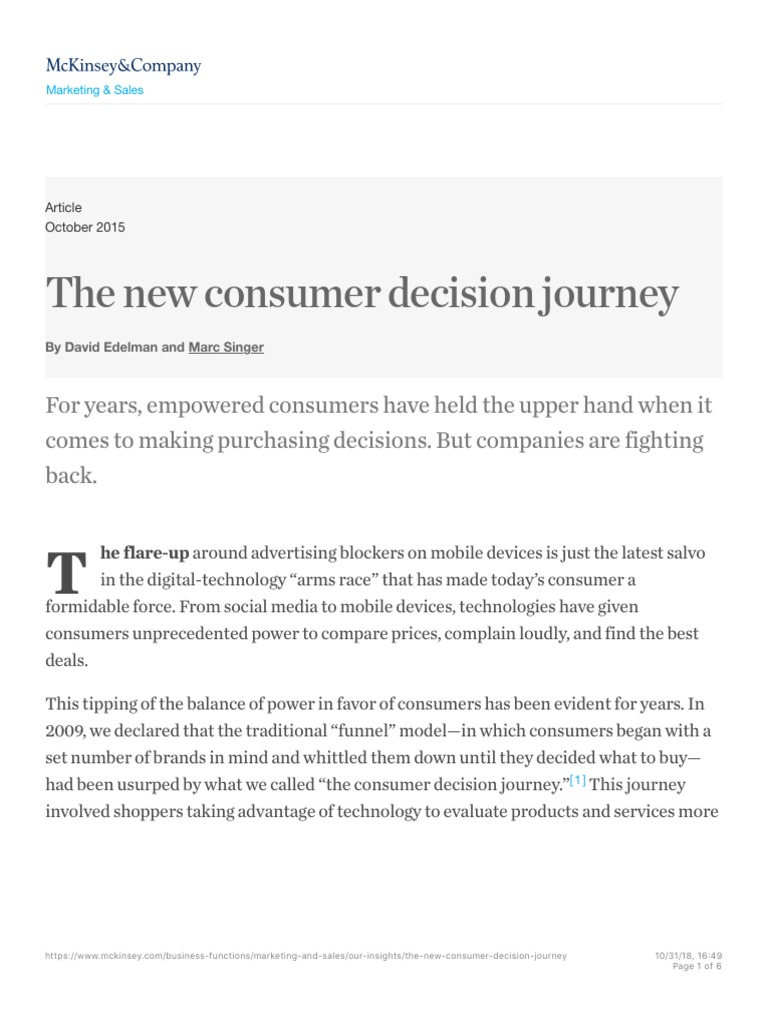 The New Consumer Decision Journey | PDF | Customer Experience | Brand