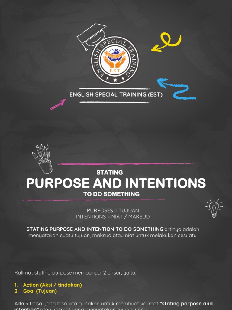 Stating Purpose or Intention To Do Something | PDF