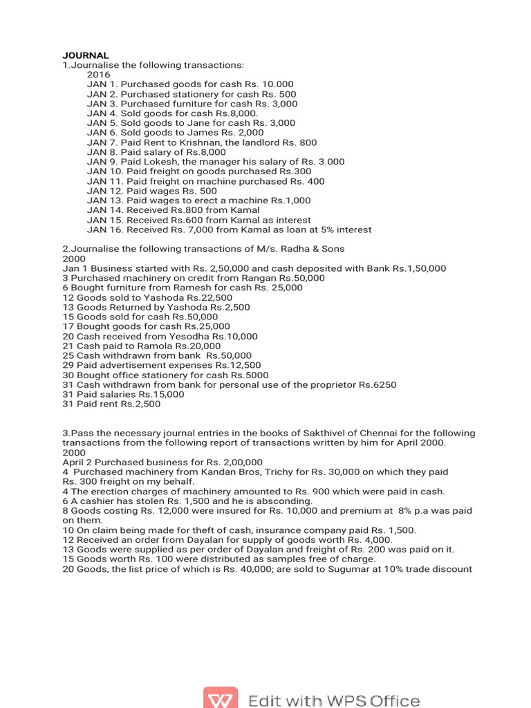 Journal - Problems | PDF | Interest | Insurance