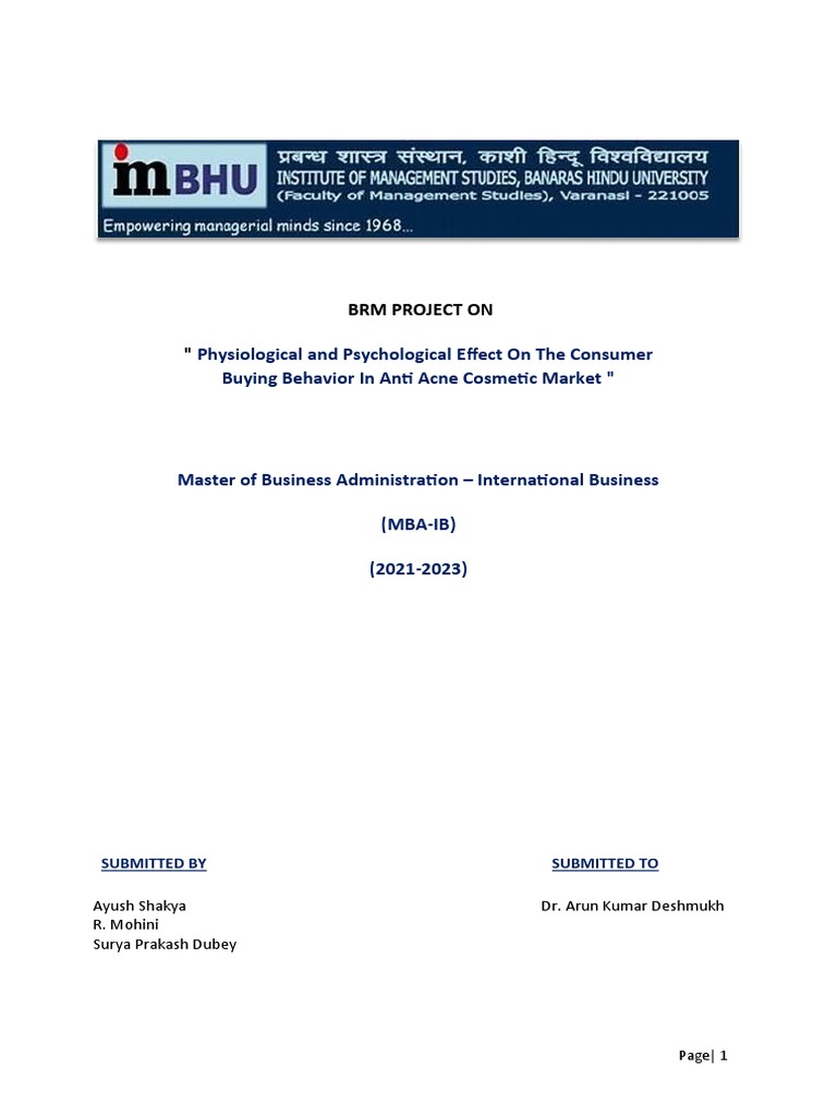 BRM Project | PDF | Behavior | Consumer Behaviour