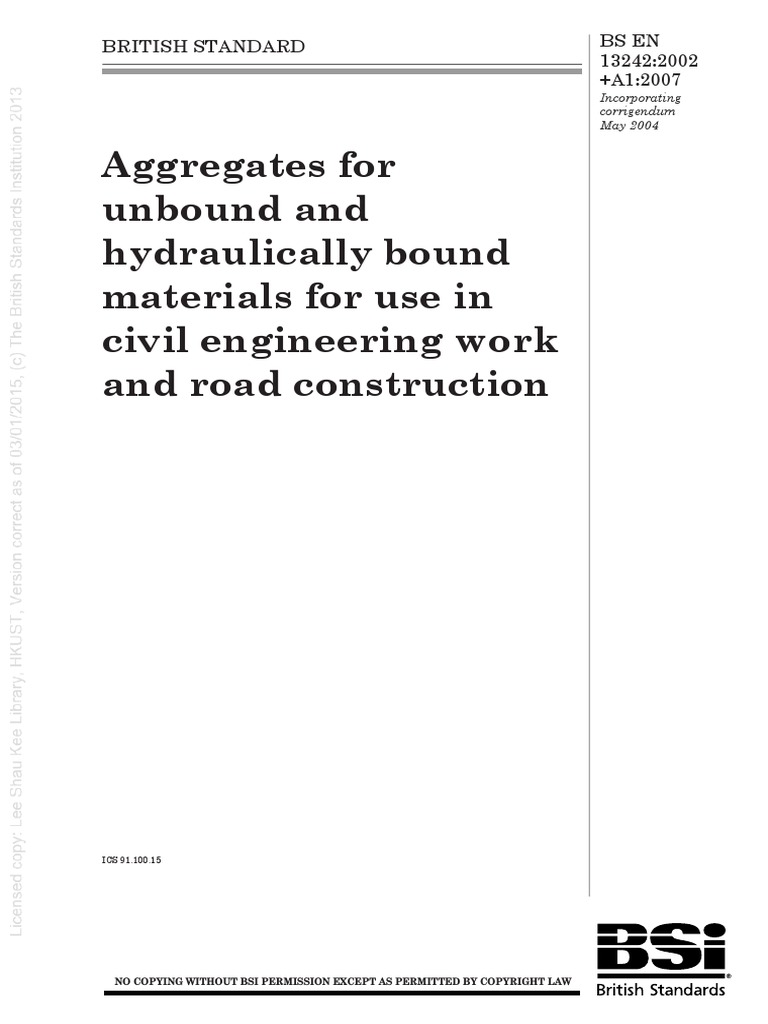 Aggregates For Unbound and Hydraulically Bound Materials For Use in ...