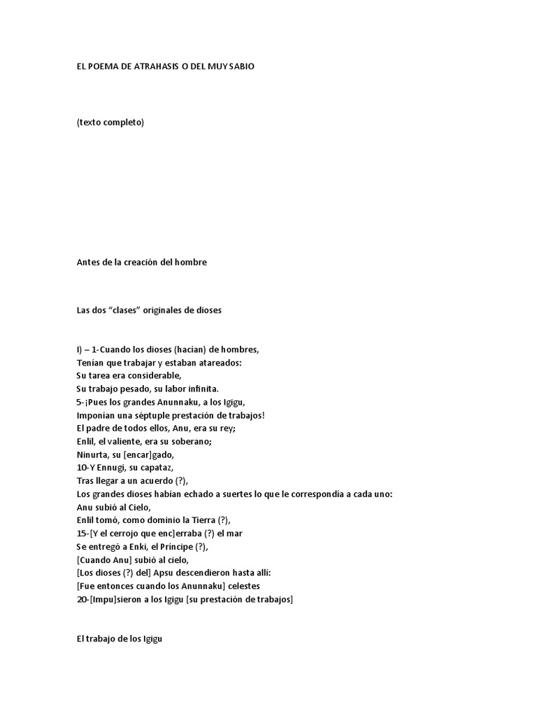 Atra Hasis | PDF | Mito de la inundación | Mitología comparada