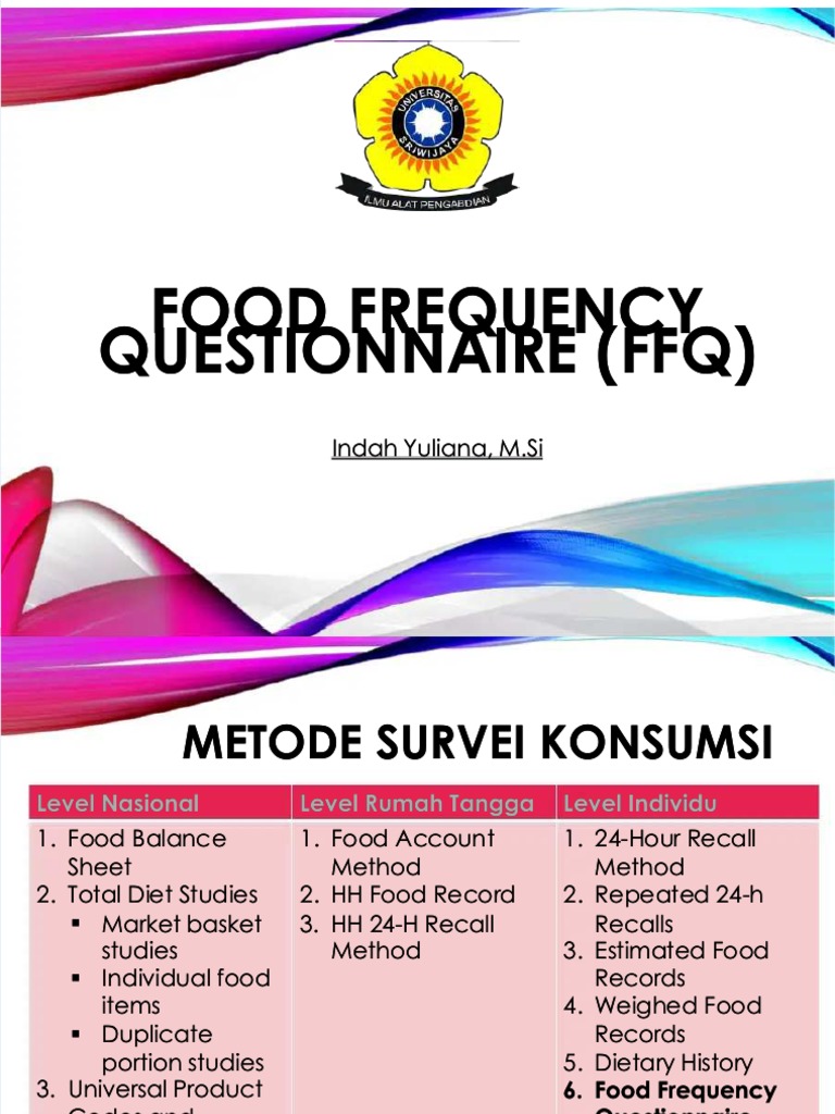 Food Frequency Questionnaire FFQ | PDF