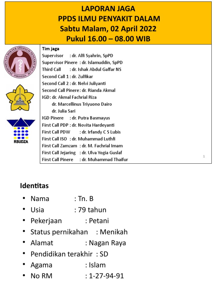 Penurunan Kesadaran + CKD Stage V Dengan Uremic Syndrome + Retensi Urin+ High Risk POMR Sabtu ...