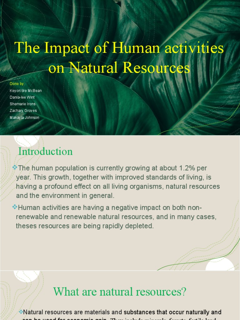The Impact of Human Activities On Natural Resources | PDF | Human ...