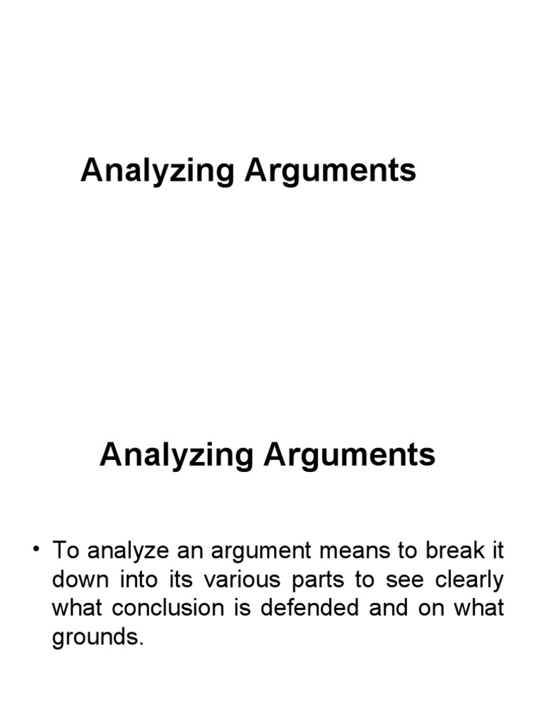 Analyzing Arguments | PDF | Argument | Logic
