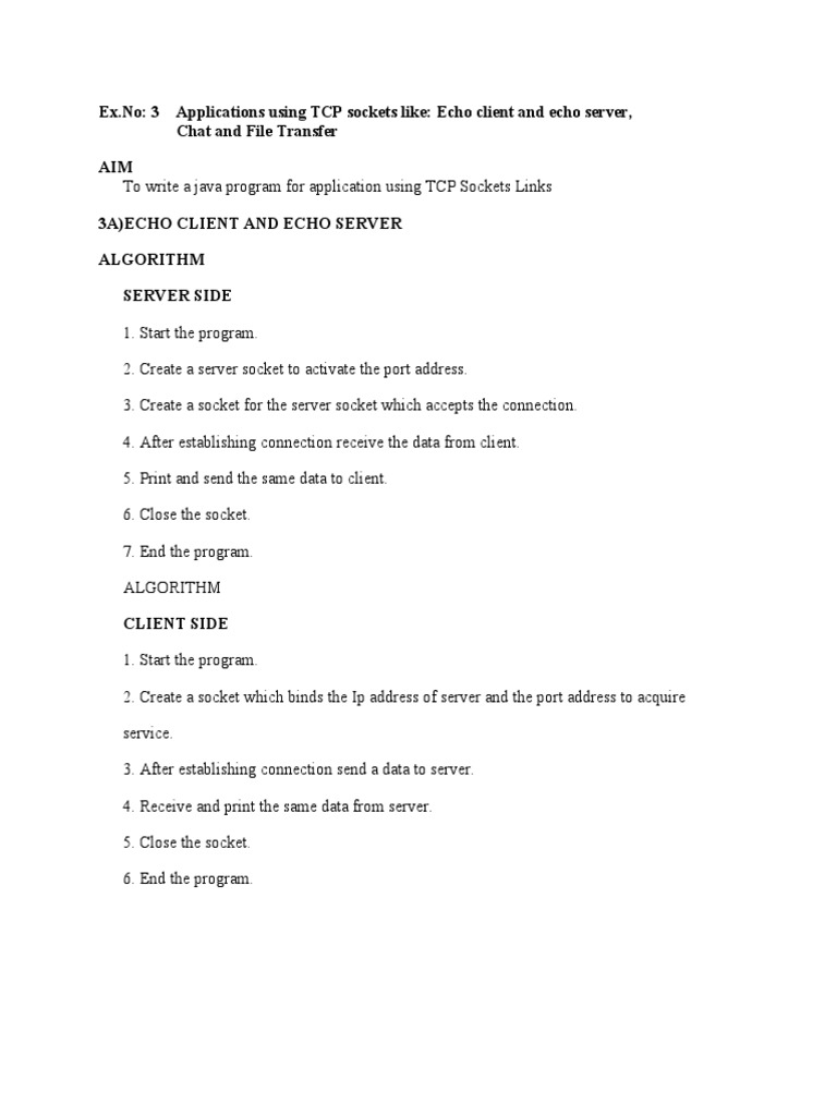 Work Program Pdf Network Socket Port Computer Networking