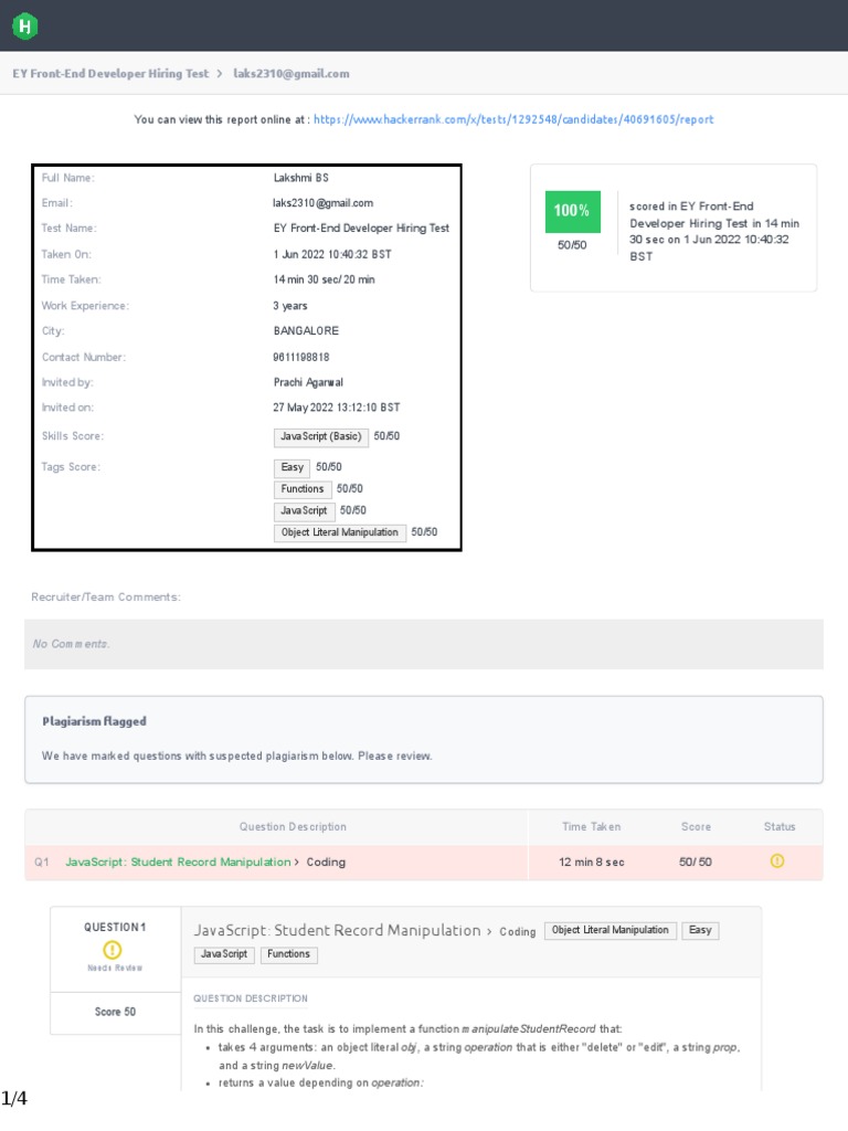 Report EY Front-End Developer Hiring Test Laks2310 | PDF | Parameter ...