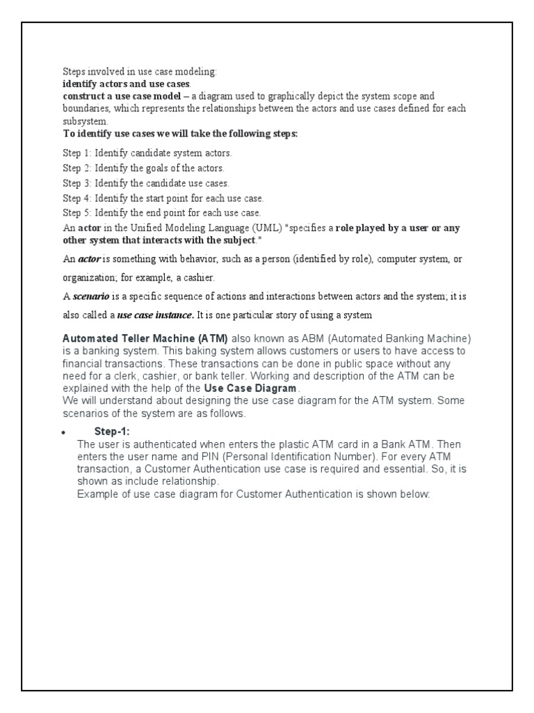 Atm | PDF | Use Case | Automated Teller Machine