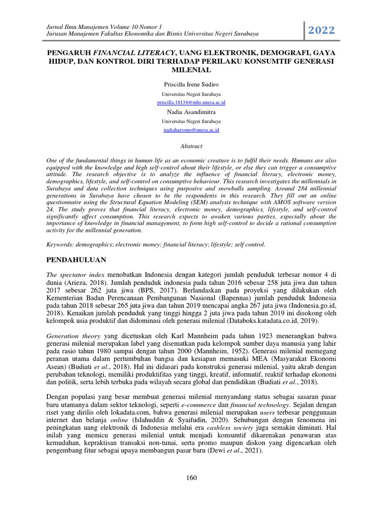 Pengaruh Literasi Keuangan dan E-Money pada Konsumtif Milenial | PDF | Pengelolaan Keuangan ...
