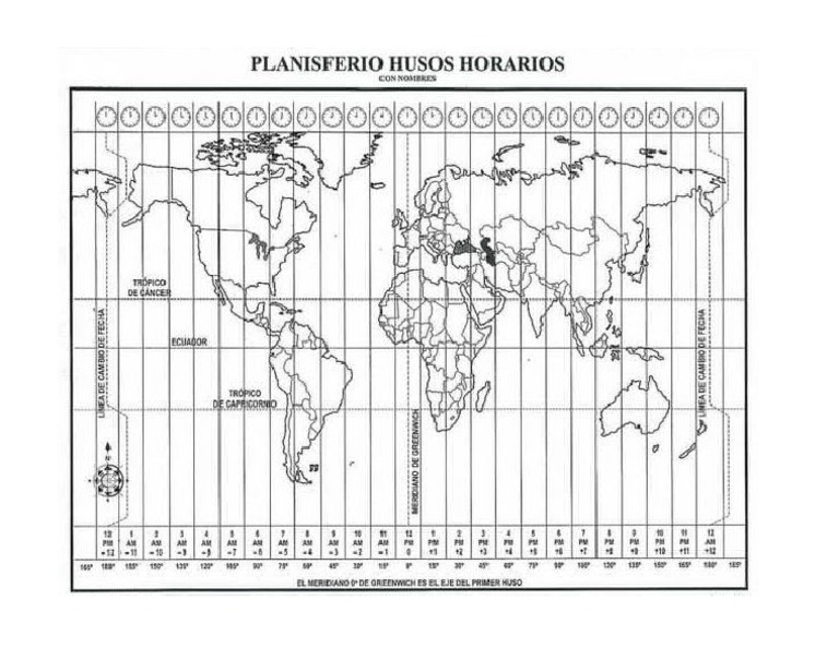 Mapa de Husos Horarios. | PDF