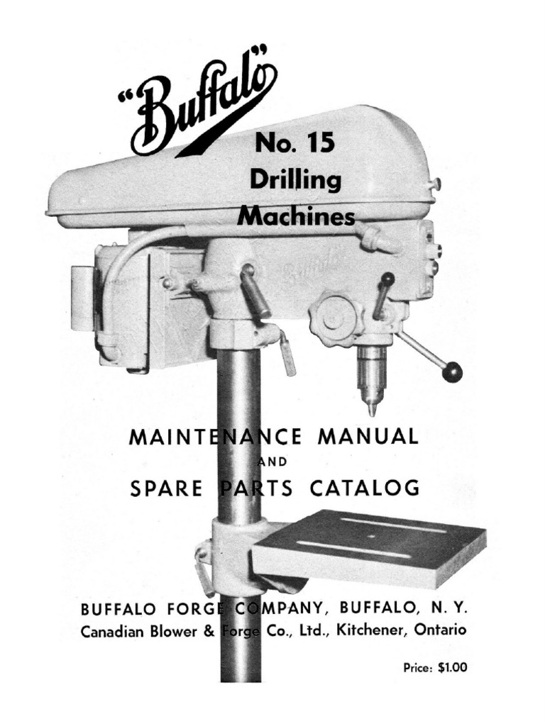 Buffalo No 15 Drill Press Manual | PDF
