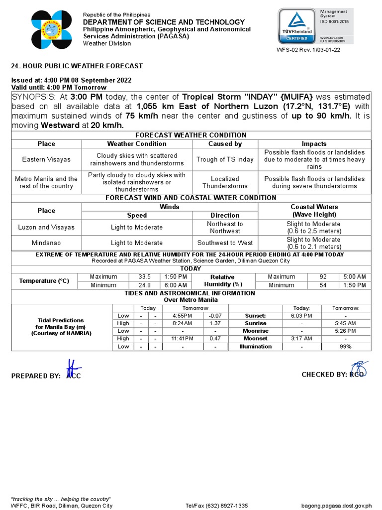 24-Hour Weather Forecast and Extended Weather Outlook for Selected ...