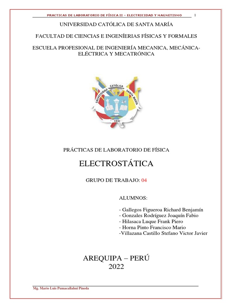 Práctica01-Electrostática Lista (1) 2 | PDF | Electrostática | Electromagnetismo