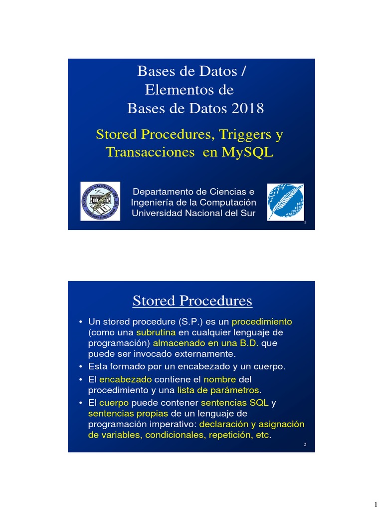 Color - Stored Procedures, Triggers y Transacciones en MySQL | PDF | Ciencias de la Computación ...