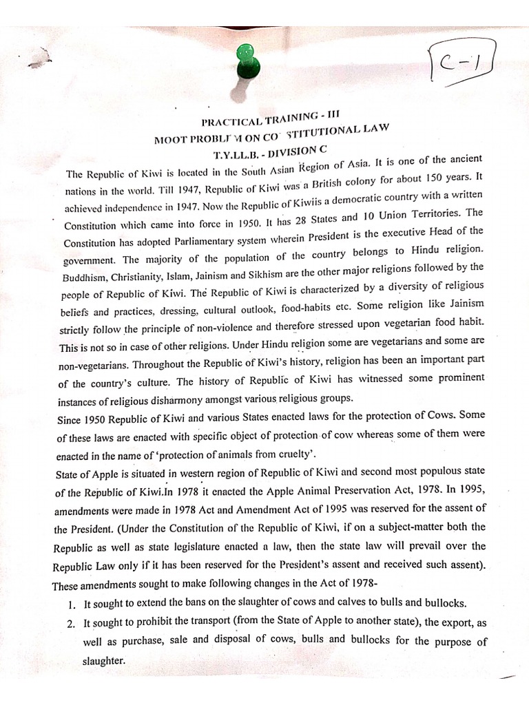 Moot Court Problem Statements | PDF