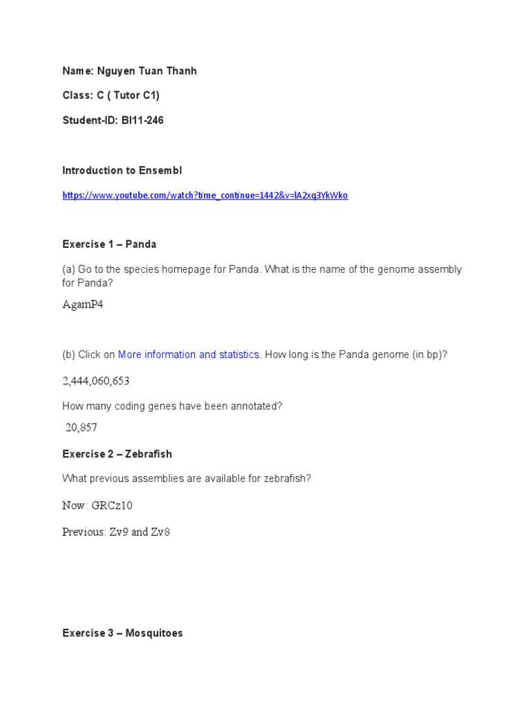 Bioinformatic-Practice BI11-246 | PDF | Gene | Exon