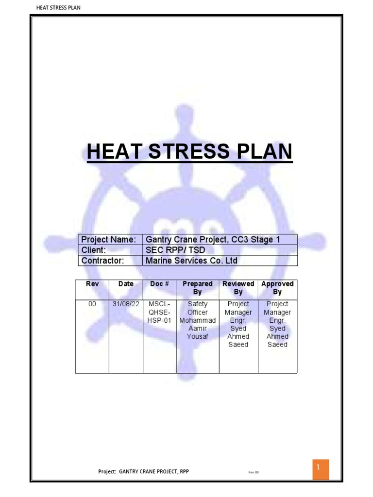 Heat Stress Procedure MSCL | PDF | Hyperthermia | Humidity